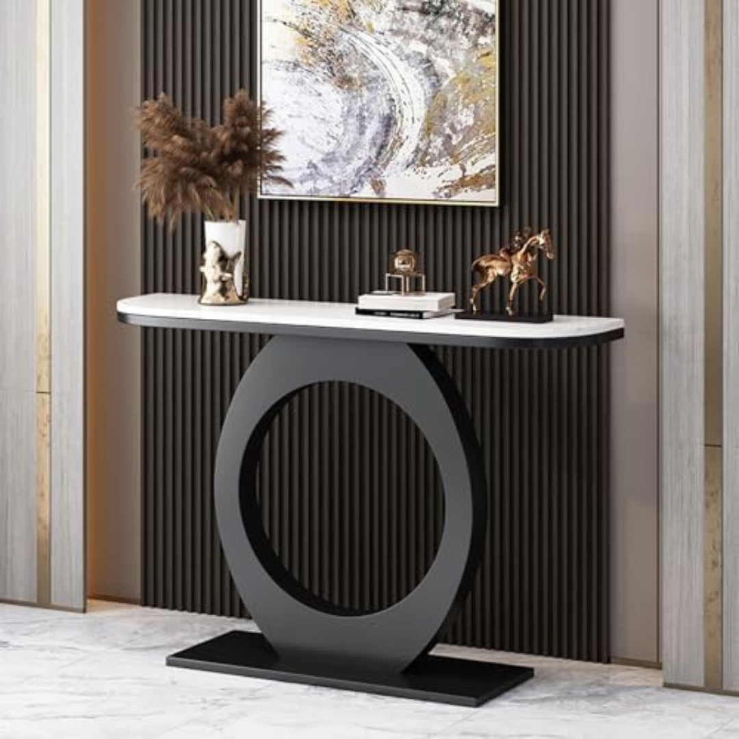 Ritzha Royal Metal Legs With Stone Top Console Table